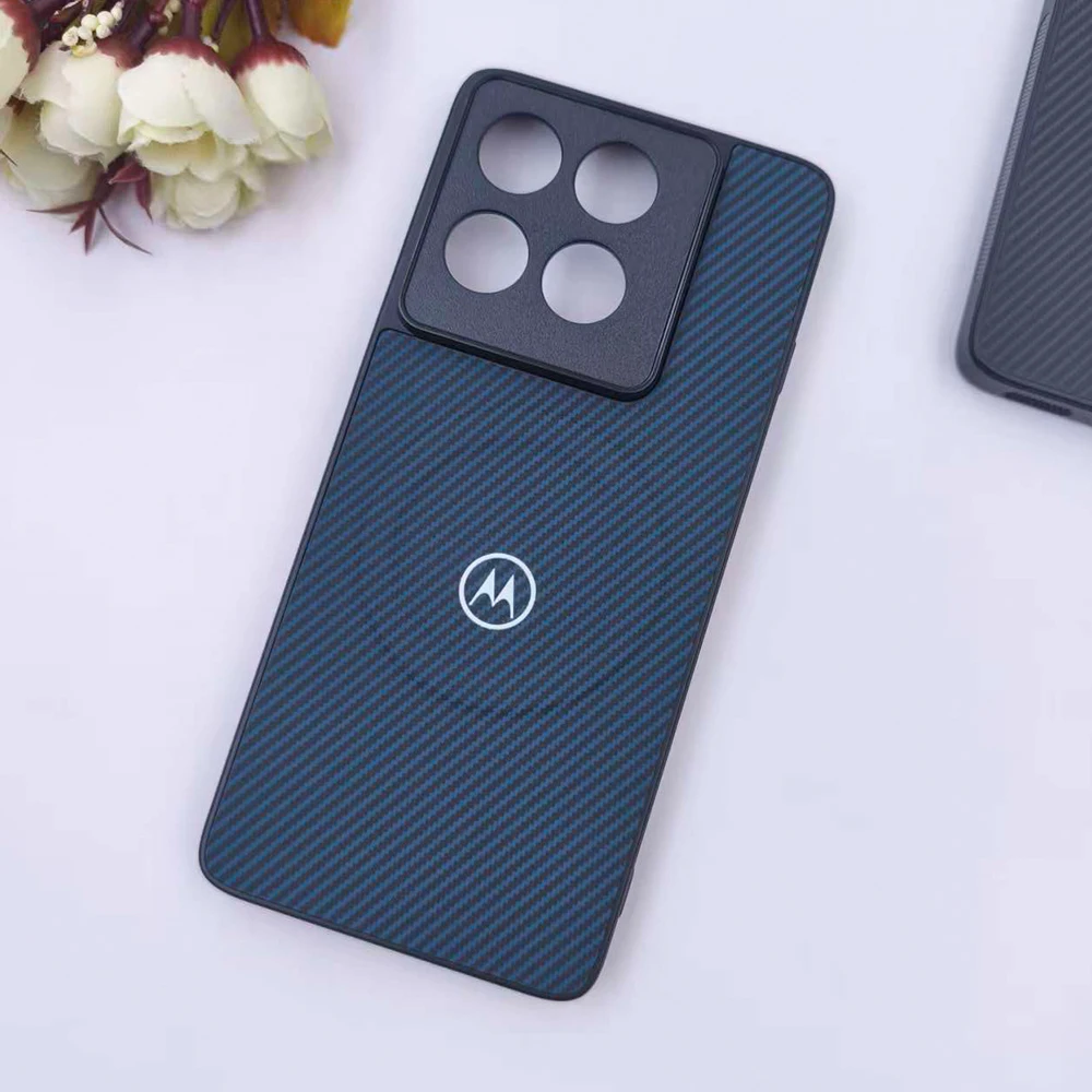 Funda de teléfono con textura de fibra de carbono y carga inalámbrica ...