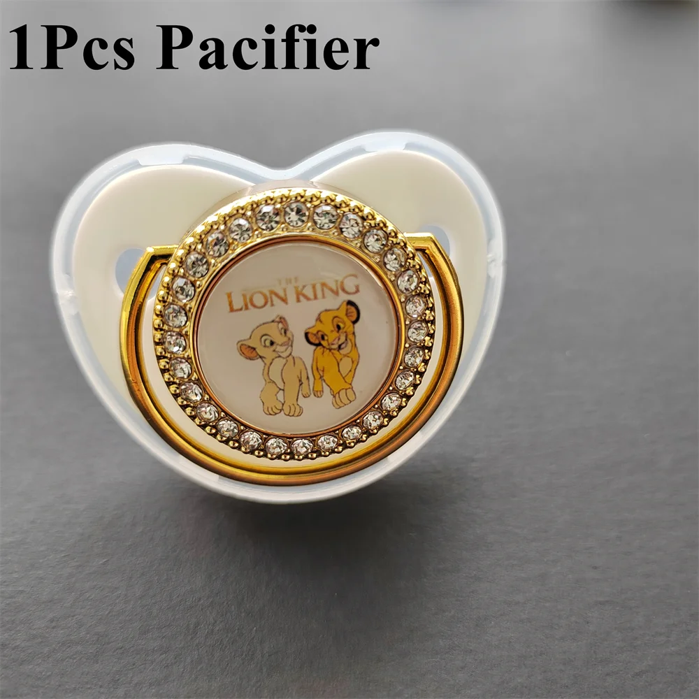 Luxury gold baby pacifier no BPA silicone fake nipple newborn baby calm cartoon DongManTie paper ...