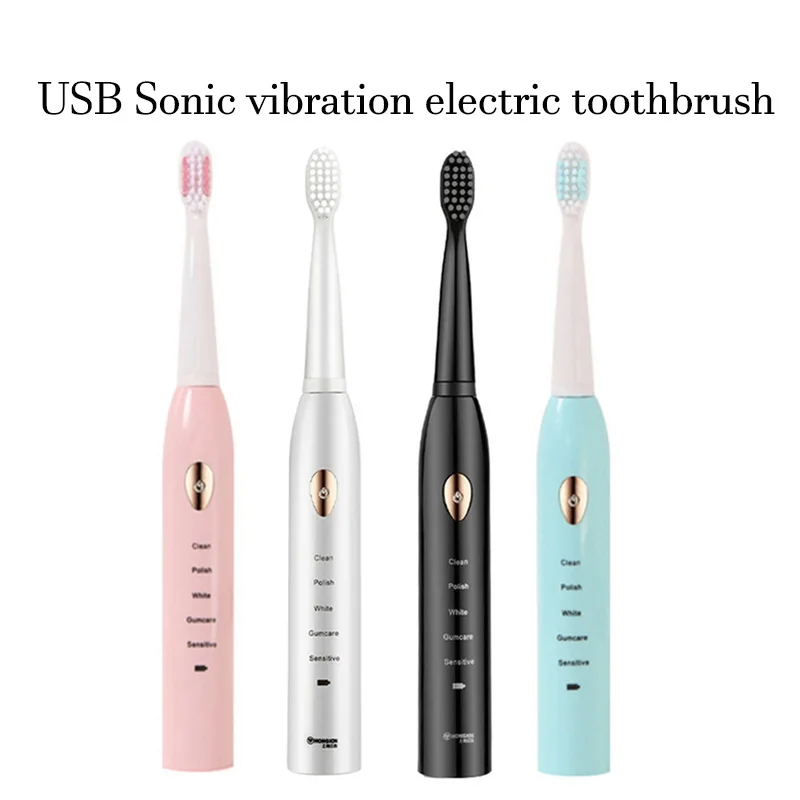 Adult Ultrasonic Sonic Electric Toothbrush Rechargeable Tooth Brushes Washable Electronic ...