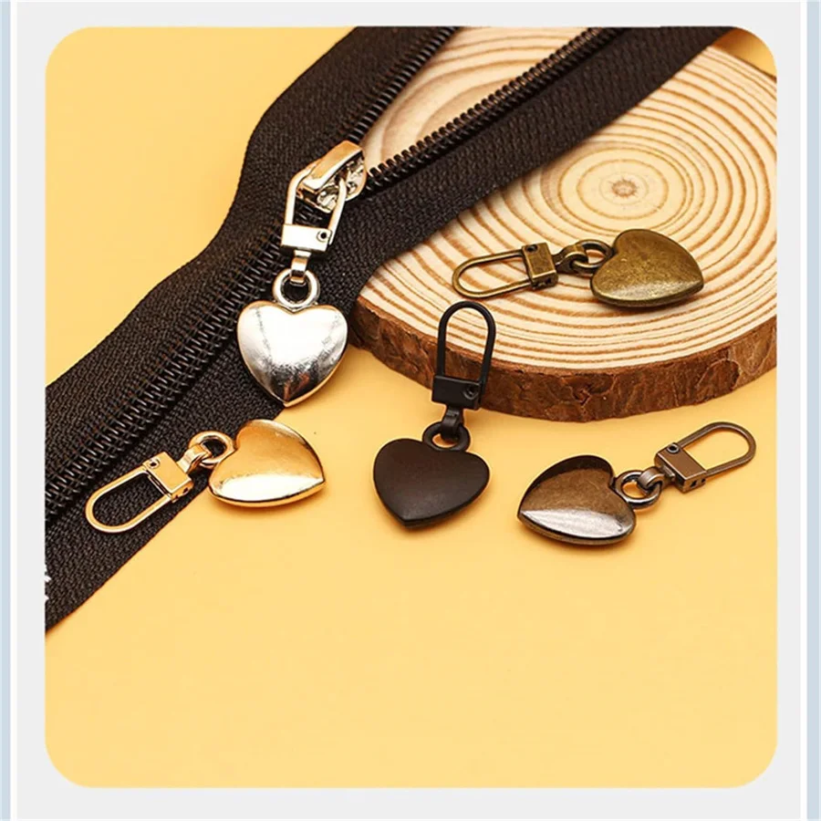 Multi-Coloured-Heart-Zip-Puller-Replacement-Metal-Zip-Backpack-Zip ...