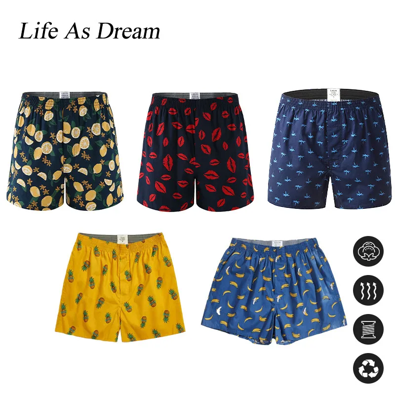 3PCS-Men-Shorts-Boxer-Cotton-Loose-Shorts-Multicolor-Male-Plain ...