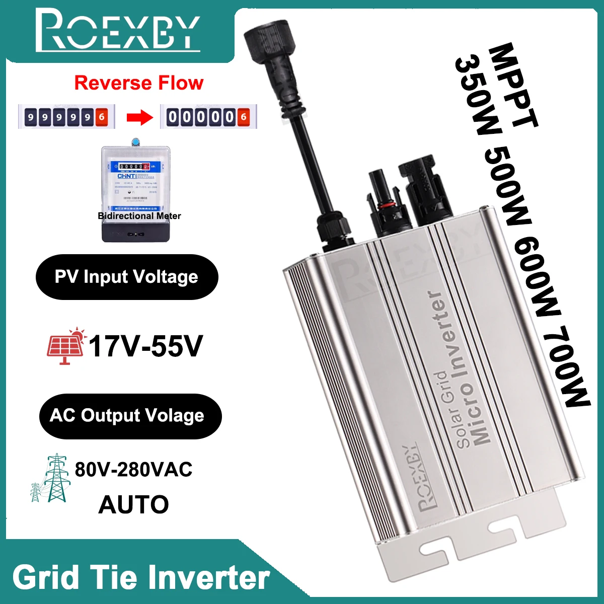 MPPT-300W-350W-500W-600W-700W-Solar-grid-tie-inverter-PV-Modular-Smart ...