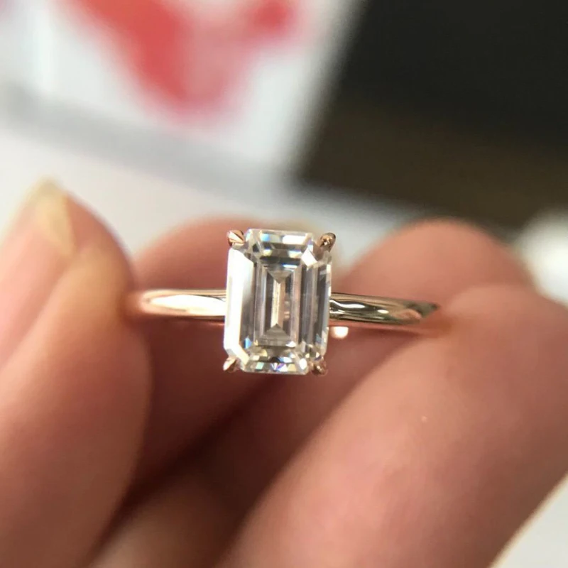 Classic-Design-Silver-Inlaid-Square-White-Diamond-Rings-for-Women ...