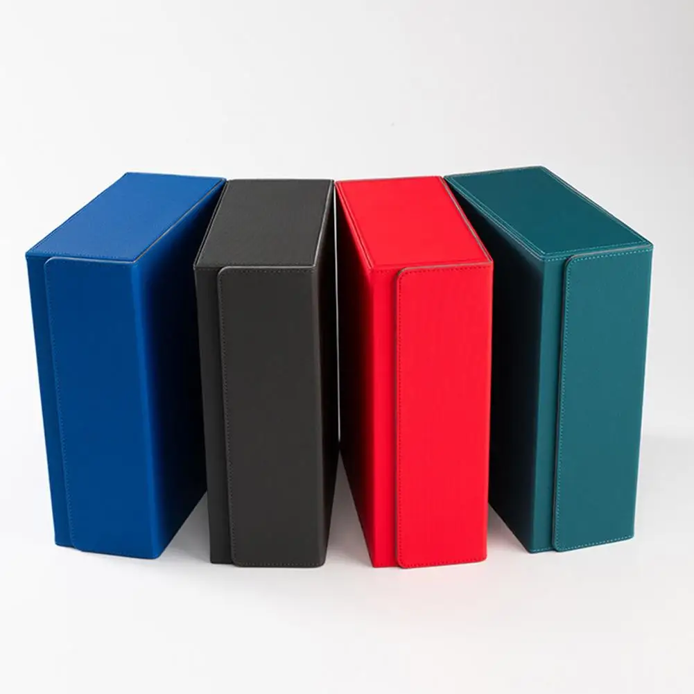 Card Storage Box Faux Leather Magnetic Closure 3-Row Trading Card ...