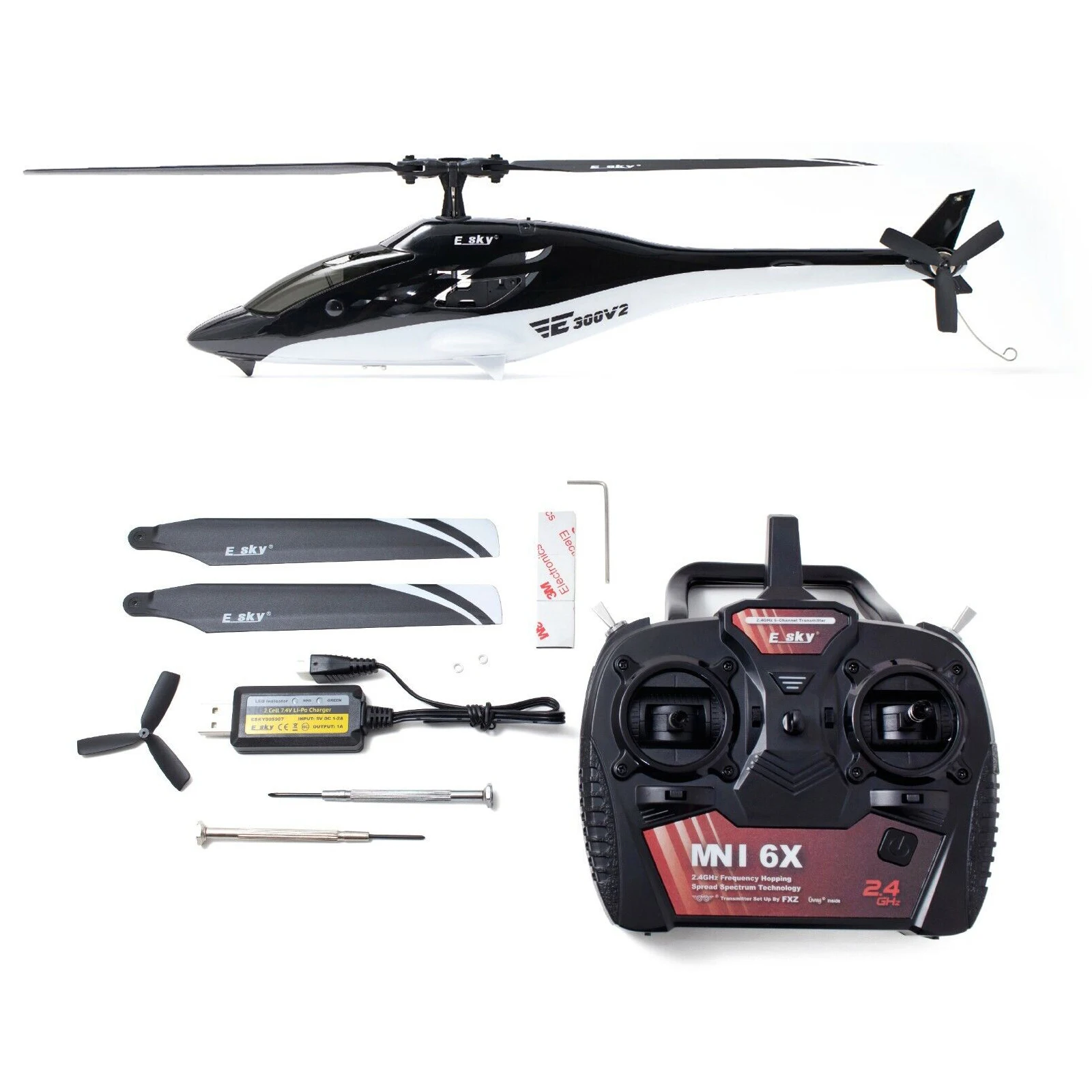 Esky-300-V2-Mini-6CH-2-4Ghz-6-Axis-Flybarless-6G-3D-Aerobatics-Mini-RC ...