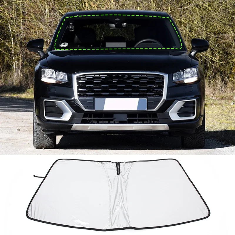 For-Audi-Q2-2016-silver-tape-car-styling-car-front-windshield-anti-UV ...