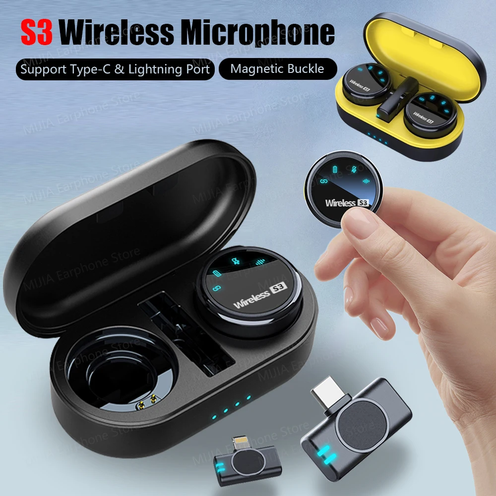 Mini-S3-Wireless-Microphone-Magnetic-Buckle-Lavalier-Mic-2-4G-Portable ...