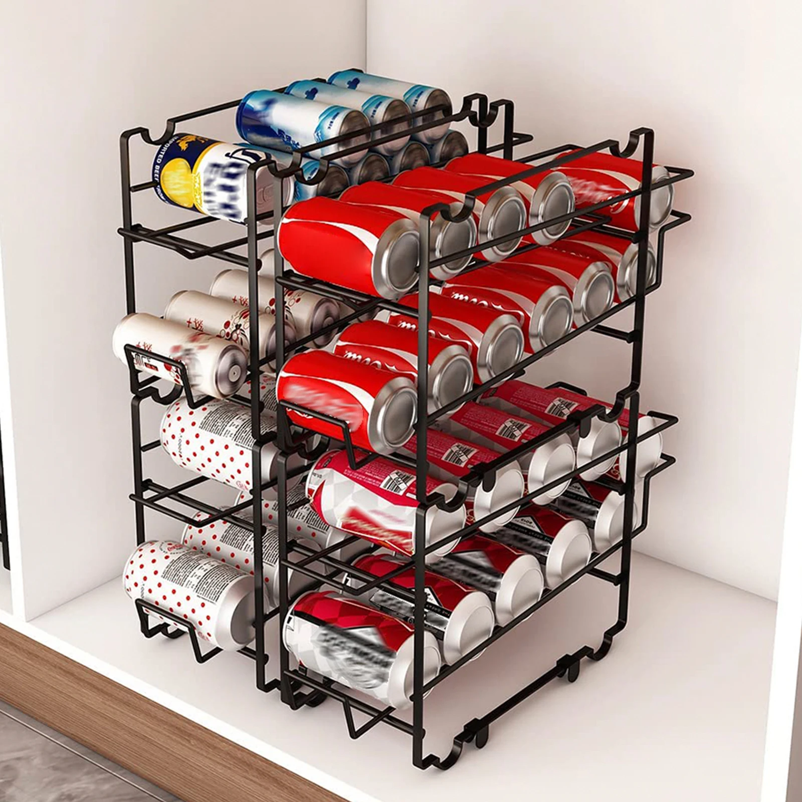 Metal-Soda-Can-Storage-Rack-2Pcs-Stackable-Beverage-Can-Organizer-Non ...
