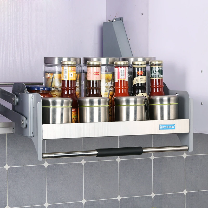 Kitchen-cabinet-lifting-basket-seasoning-Storage-rack-hardware-elevator ...