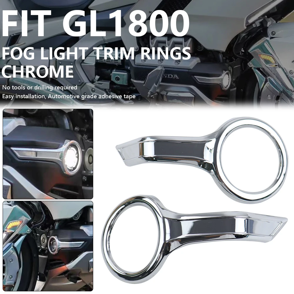 Motorcycle-Chrome-Fog-Light-Trim-Rings-For-Honda-Gold-Wing-GL-1800-Tour ...