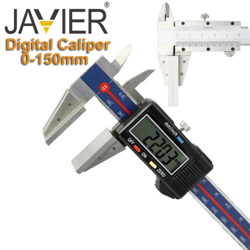 JAVIER-Digital-Caliper-0-150mm-6inch-Wire-rope-calipers-wide-large-jaw ...