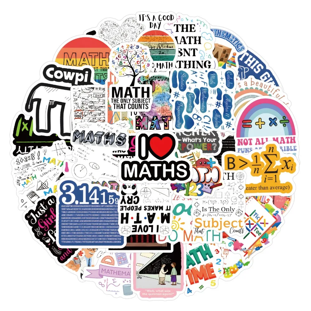 10-50Pcs-New-Math-Cartoon-Stickers-Graffiti-Decorative-Luggage-Notebook ...