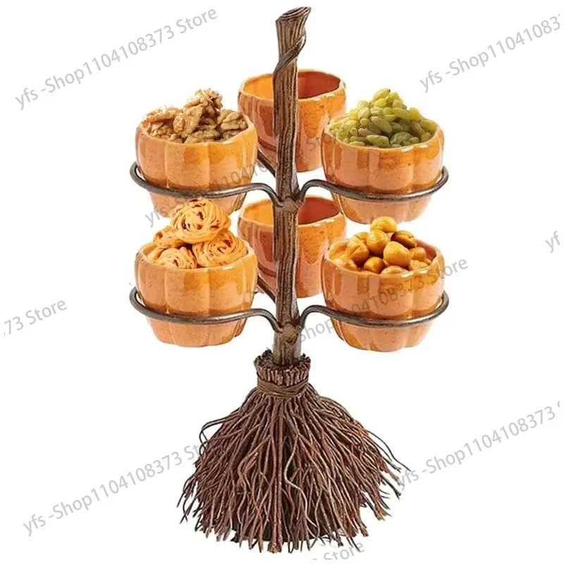 Halloween-Pumpkin-Snack-Plates-Rack-Witch-Bowl-Cake-Stand-Dessert-Fruit ...