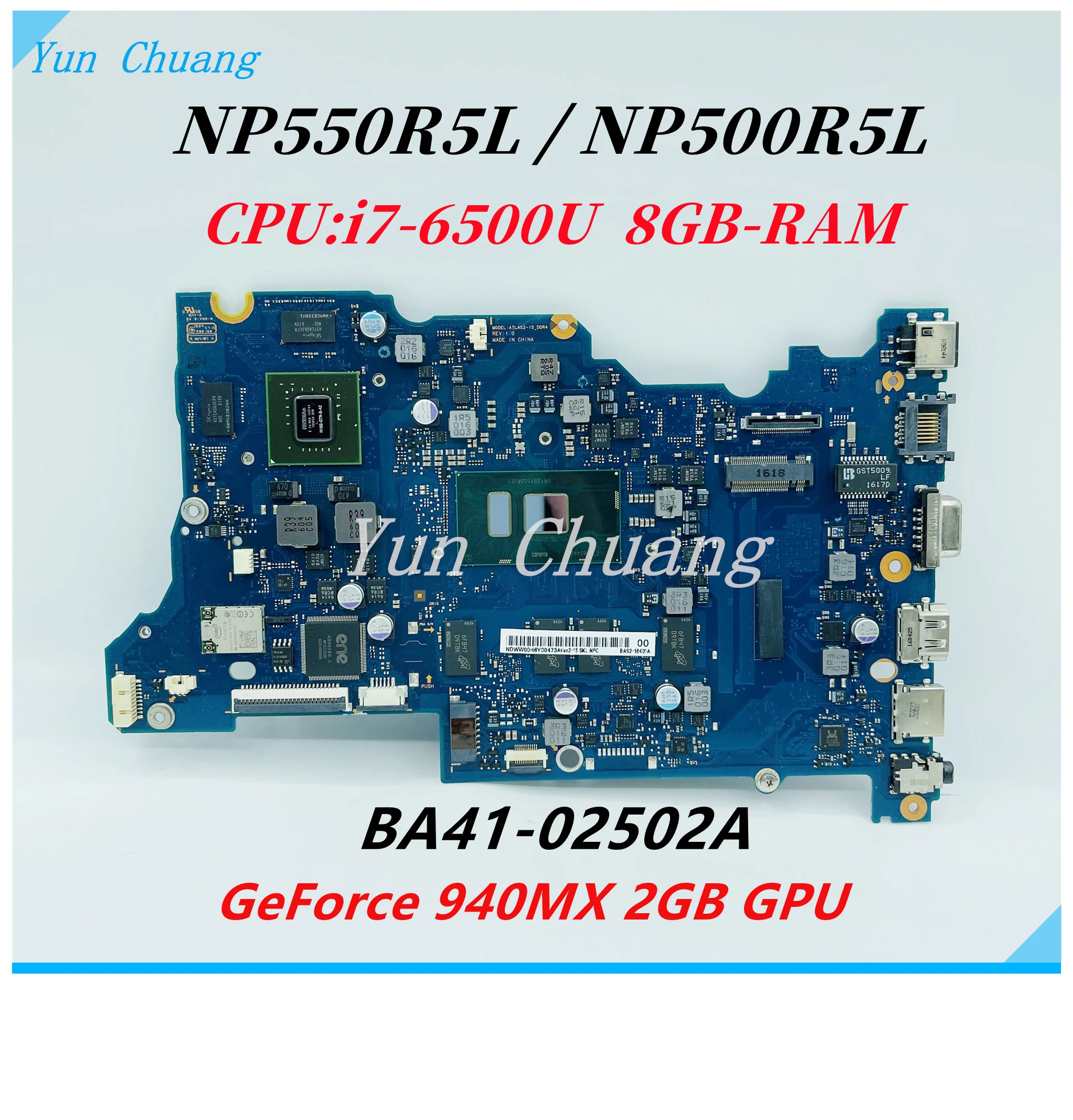Ba41-02502a For Samsung 500r Nt500r5l Nt500r5k Laptop Motherboard With I7-6500u Cpu 8gb-ram ...