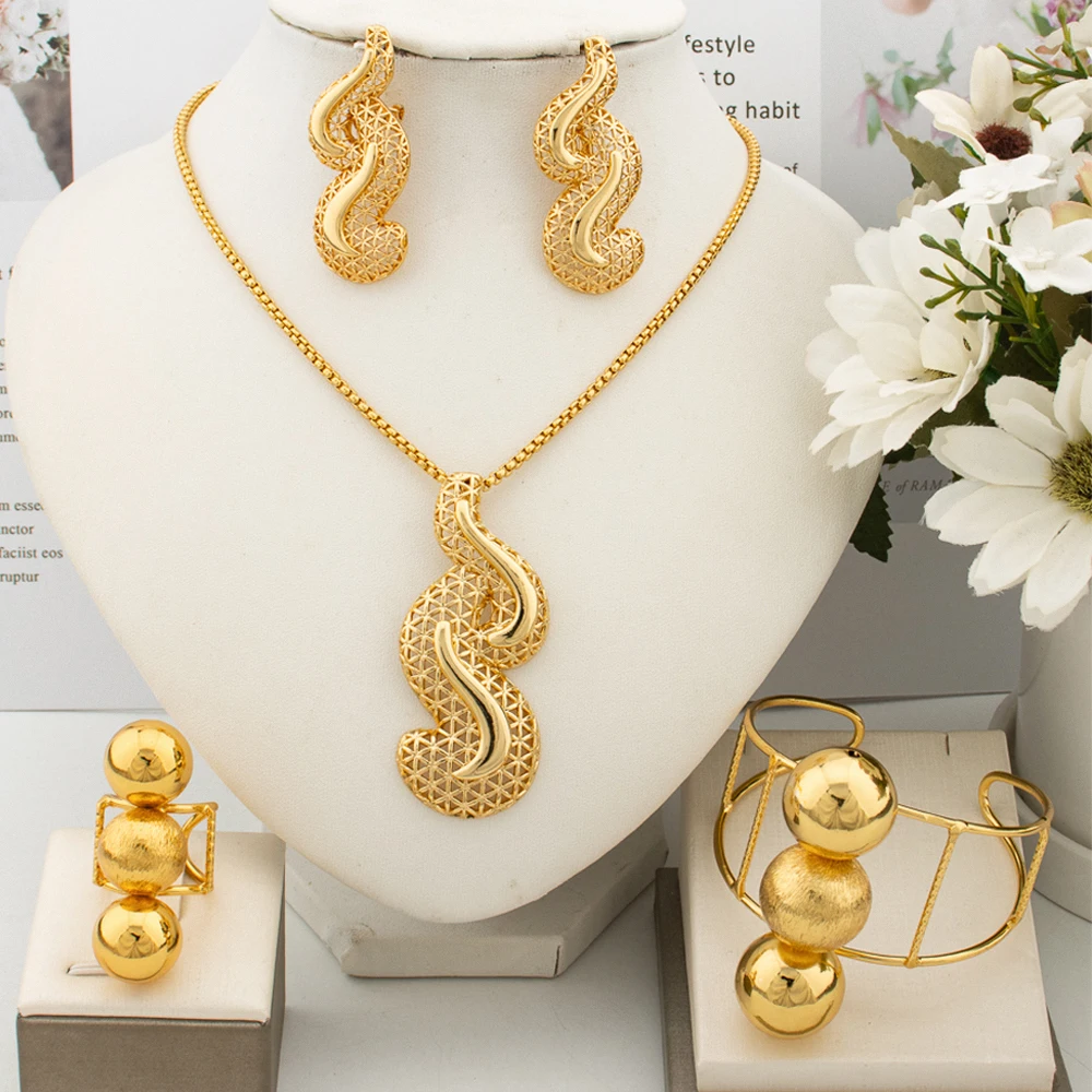Luxury-Necklace-Women-Dubai-Gold-Color-Jewelry-Set-Original-Design ...