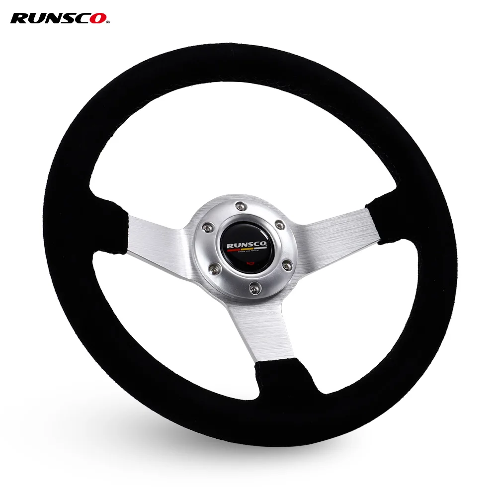 330mm-13Inch-Steering-Wheel-Suede-Leather-Sport-Drift-Steering-Wheel ...