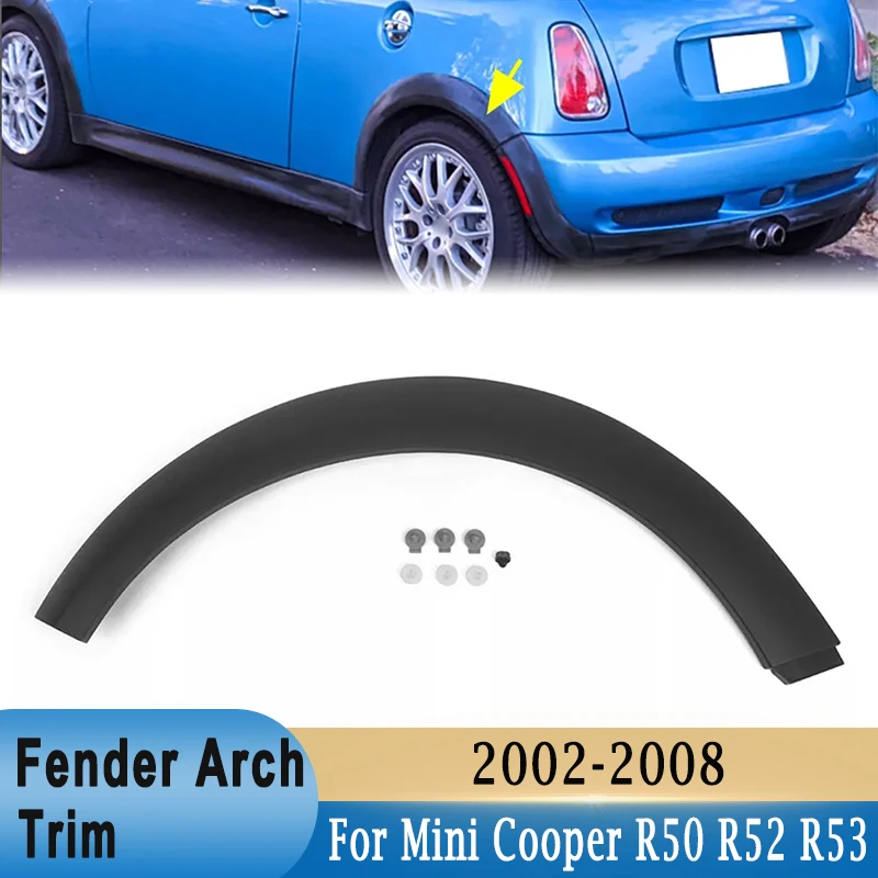 左右後輪フェンダーアーチトリム ミニクーパー R50 R52 R53 2002-2008 リアフェンダーマッドガード用 51131505868 ...