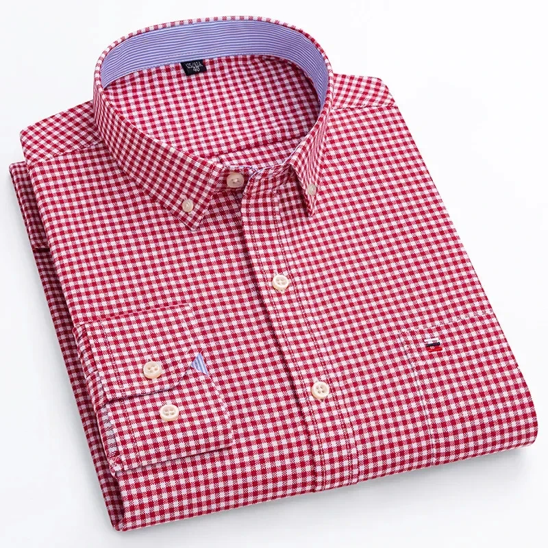 Camisa-de-algod-n-Oxford-de-alta-calidad-para-hombre-camisa-de-manga ...