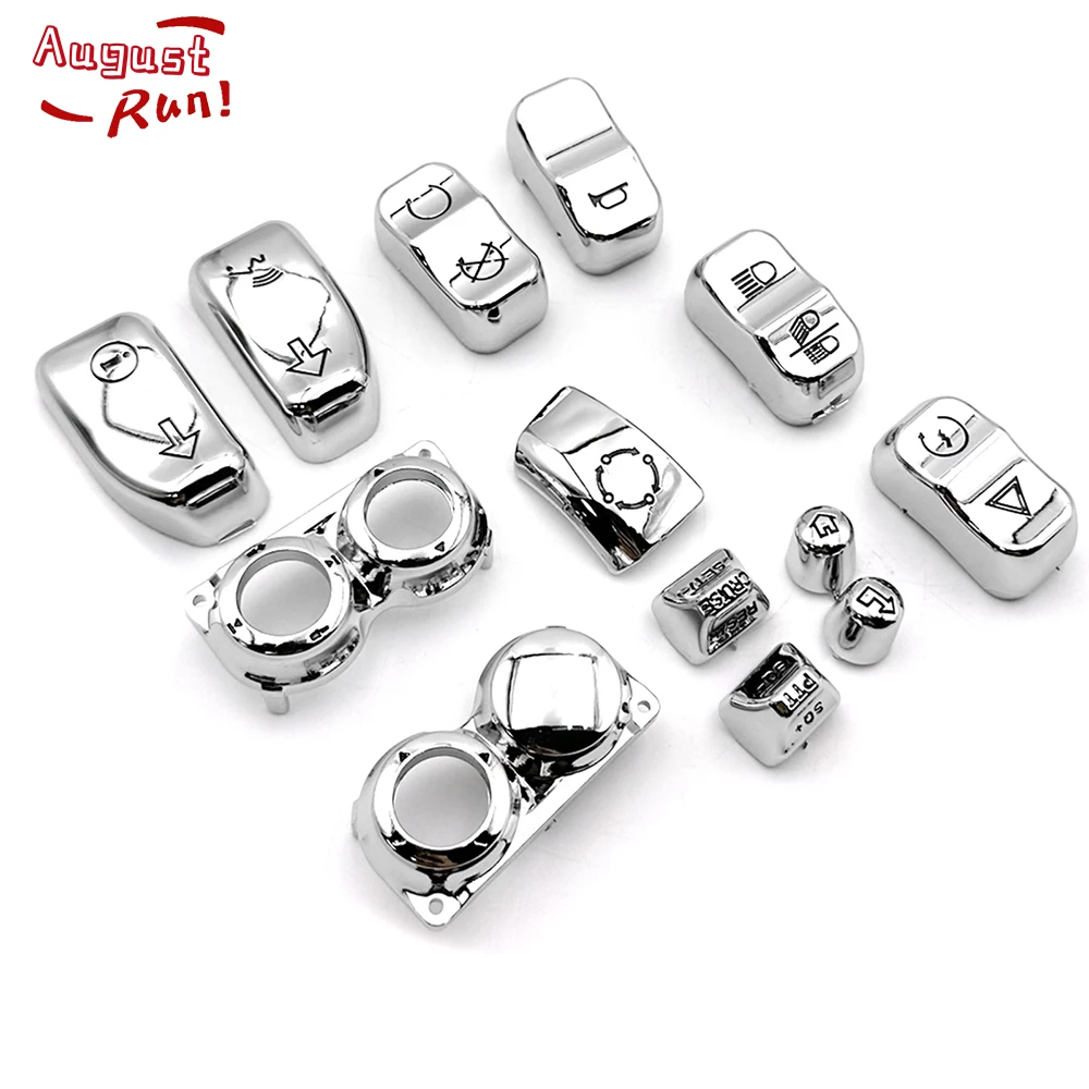 13PCS-Motorcycle-Chrome-Switch-Housing-Button-Cap-Kit-For-Harley ...