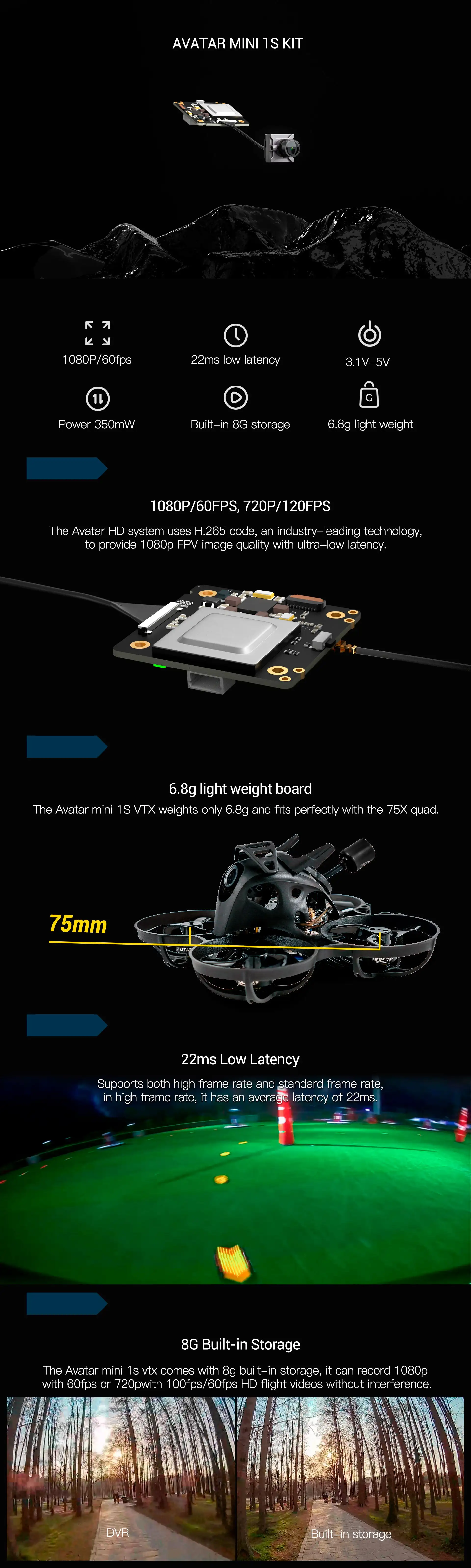 Набор Avatar Mini 1S для прогулок IFLIGHT | AliExpress