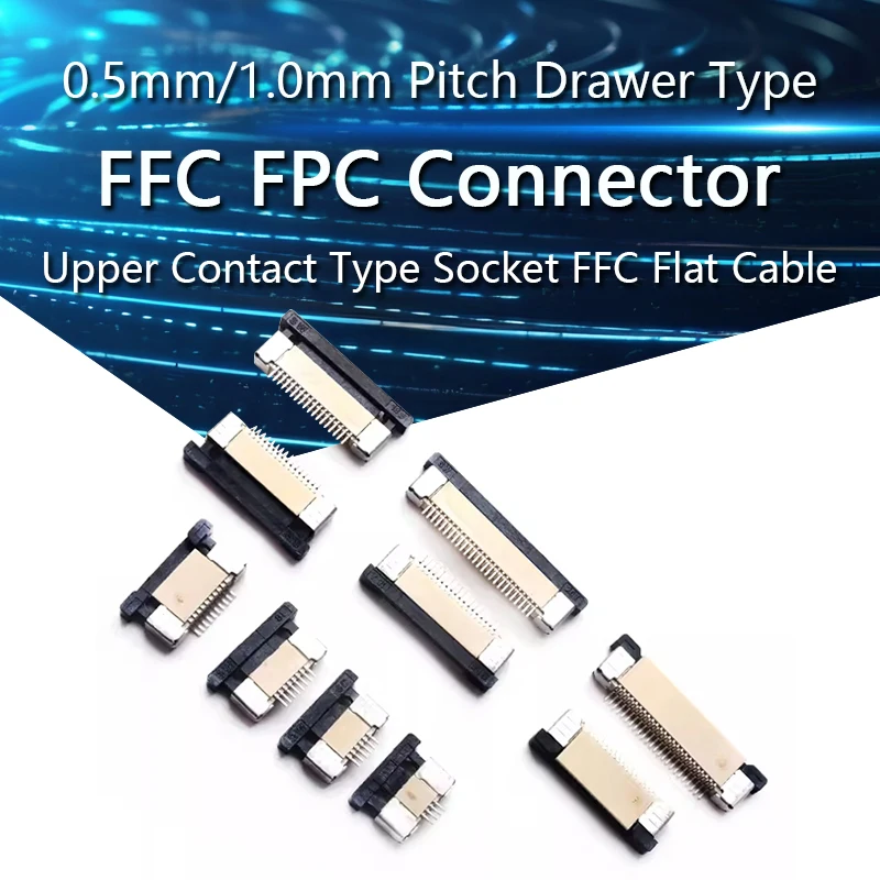 10PCS-FPC-Connector-0-5mm-1-0mm-Pitch-Drawer-Type-Upper-Contact-Type ...