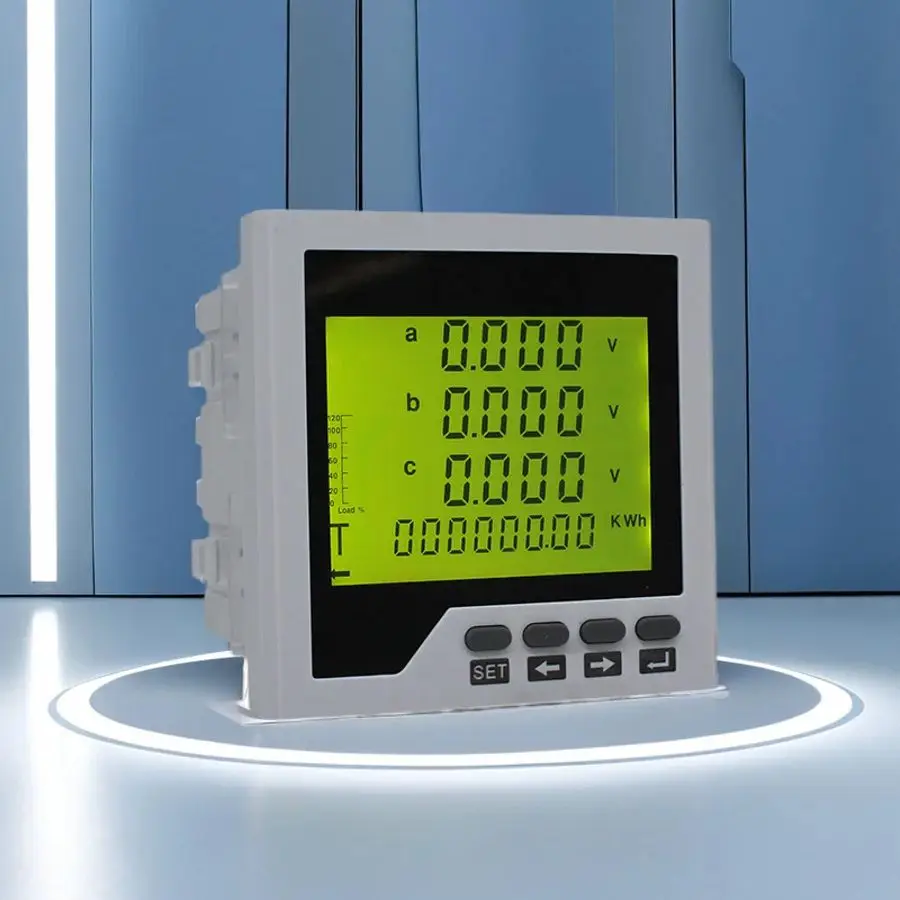 3-phase-LCD-multifunction-meter-power-factor-power-energy-KWh-AC450V ...