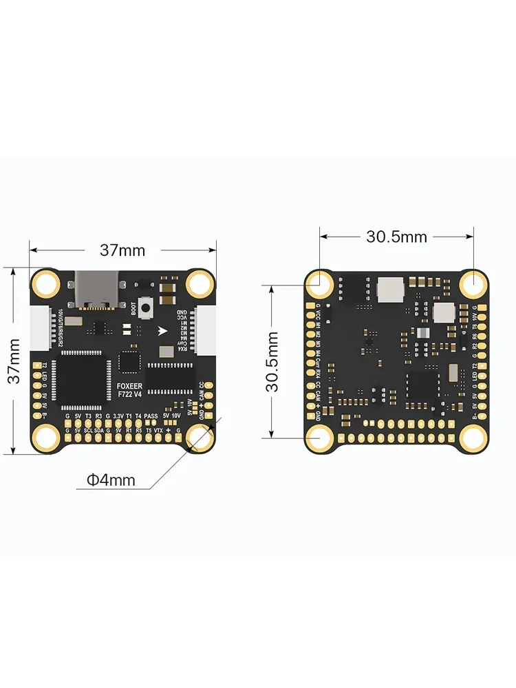 Foxeer-F722-V4-MPU6000-FC-8S-Dual-BEC-Barometer-X8-Flight-Controller ...