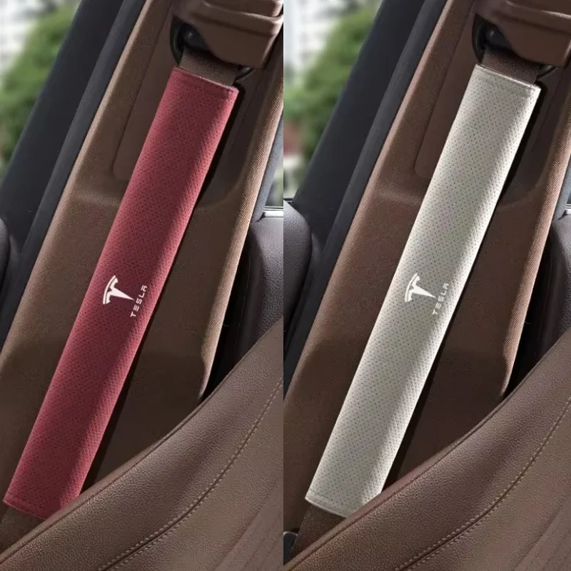 2pcs Suede Car Safety Belt Covers Shoulder Pads for Tesla Model 3 Y S X ...