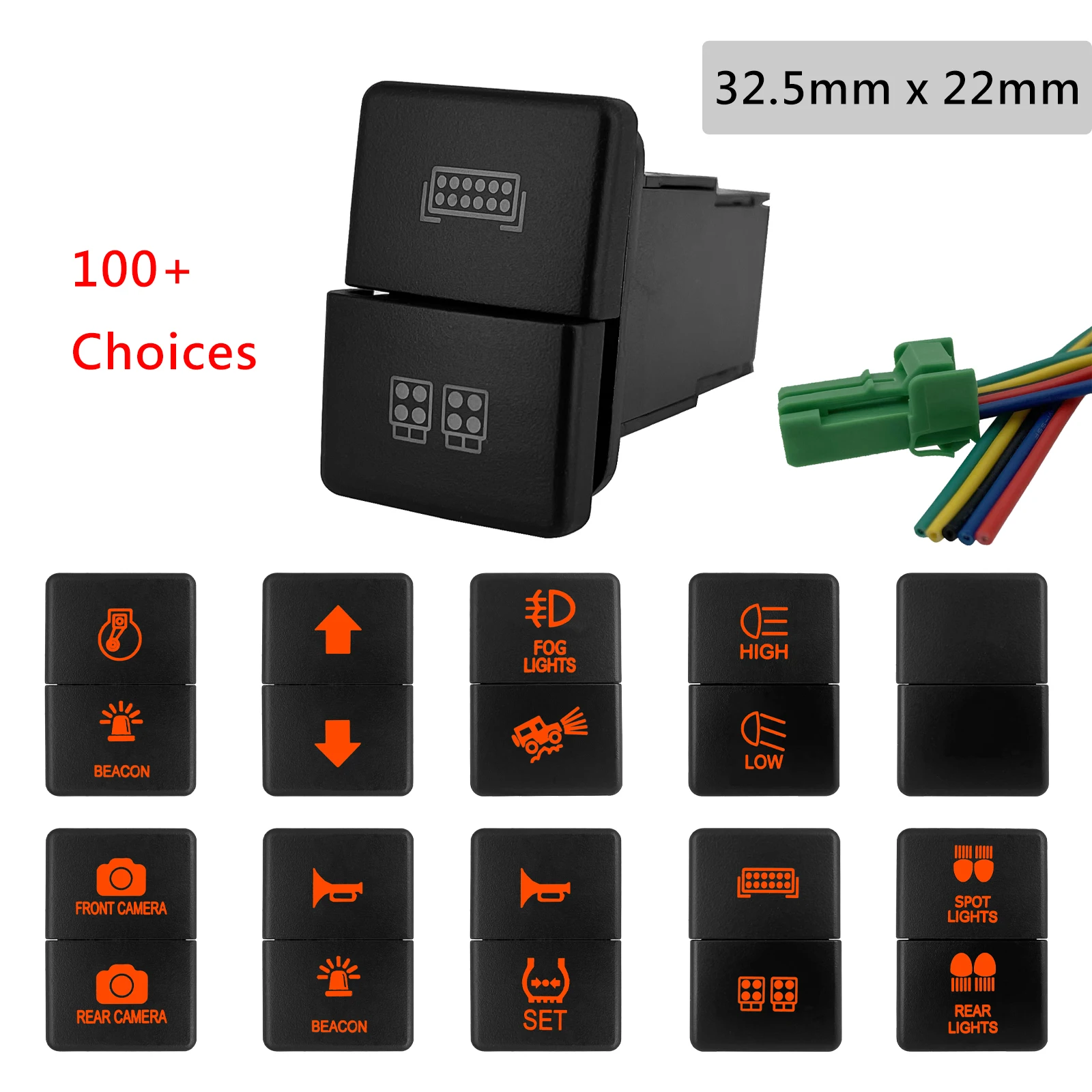 Orange-Amber-12V-Dual-Push-Button-Switch-for-Toyota-switches-Toyota ...