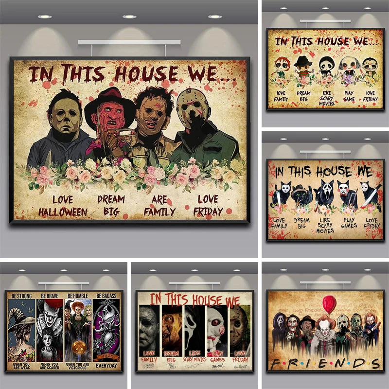 Friends-Horror-Movie-Villains-Retro-Poster-Character-Halloween-Kills ...