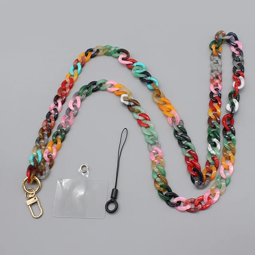 120cm-Acrylic-Phone-Chain-Lanyard-For-Women-Girls-Colorful-Anti-Loss ...