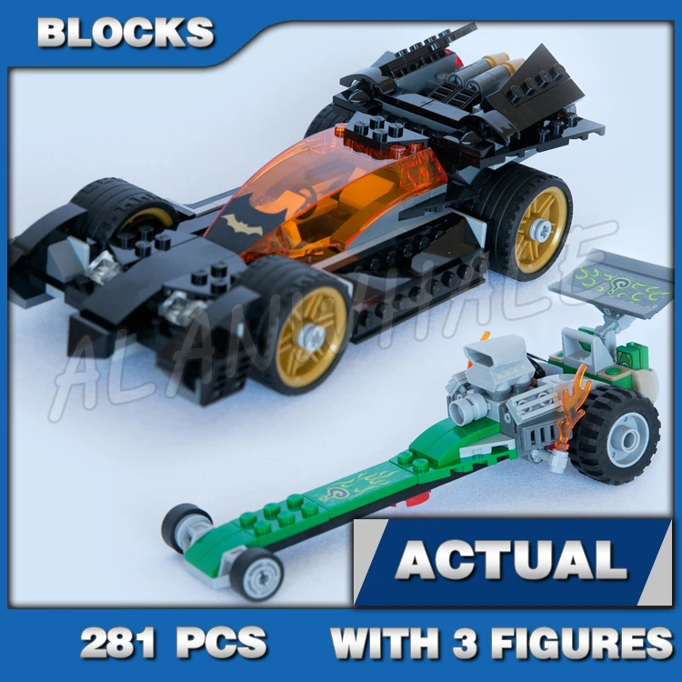 281pcs Super Fighter The Riddler Chase Batmobile Dragster Flash Gotham ...