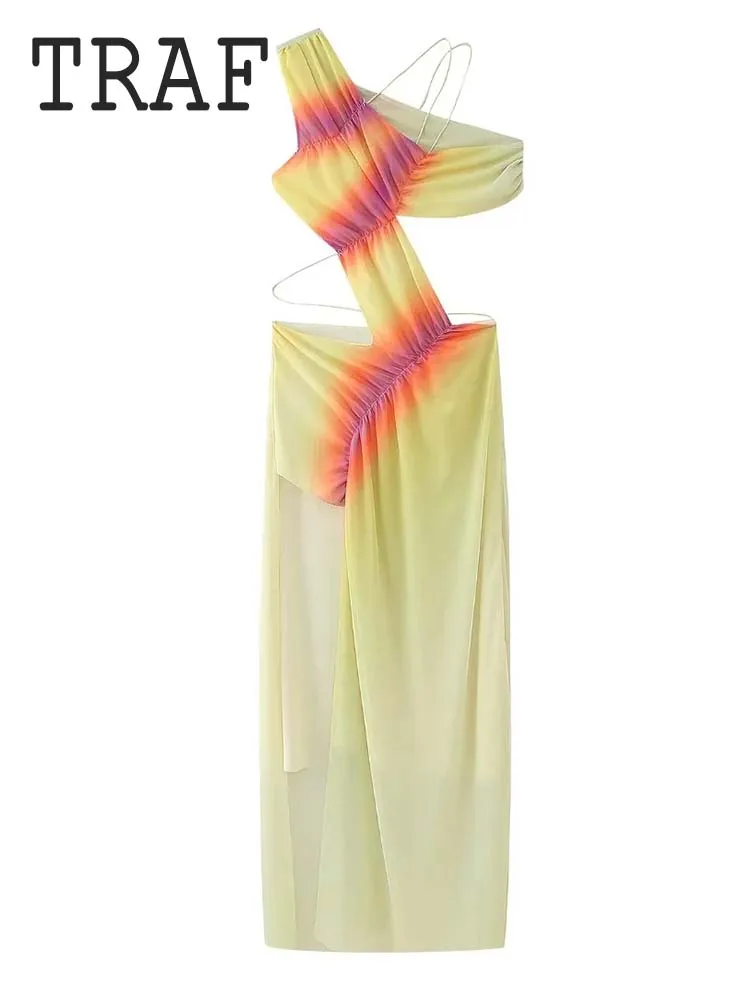 TRAF-vestido-Midi-con-espalda-descubierta-para-mujer-traje-Sexy-con ...