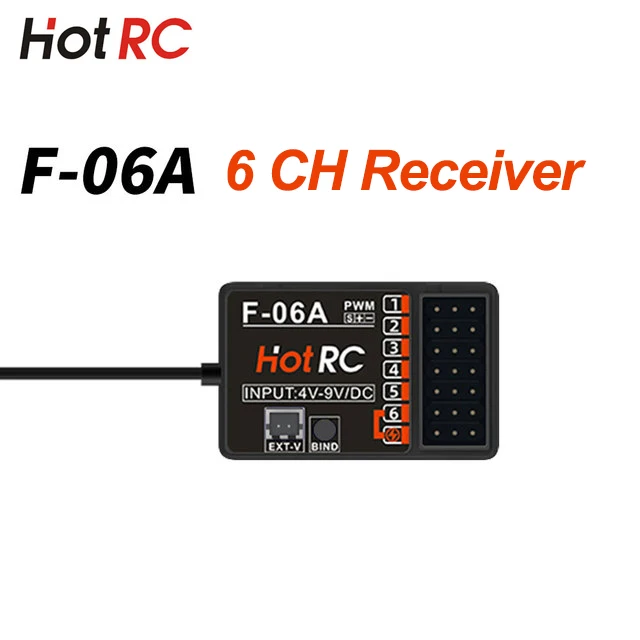 HOTRC HT-6A 2.4G 6CH RC Transmitter FHSS 6CH Receiver F-06A Mode2 Left Hand 6 Channel for RC FPV ...