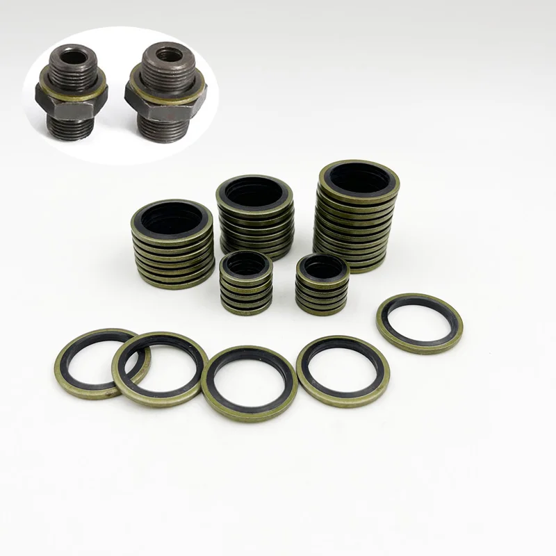 Bonded-Sealing-Washer-NBR-Metal-High-Press-Hydralic-Oil-Resist-Rubber-O ...