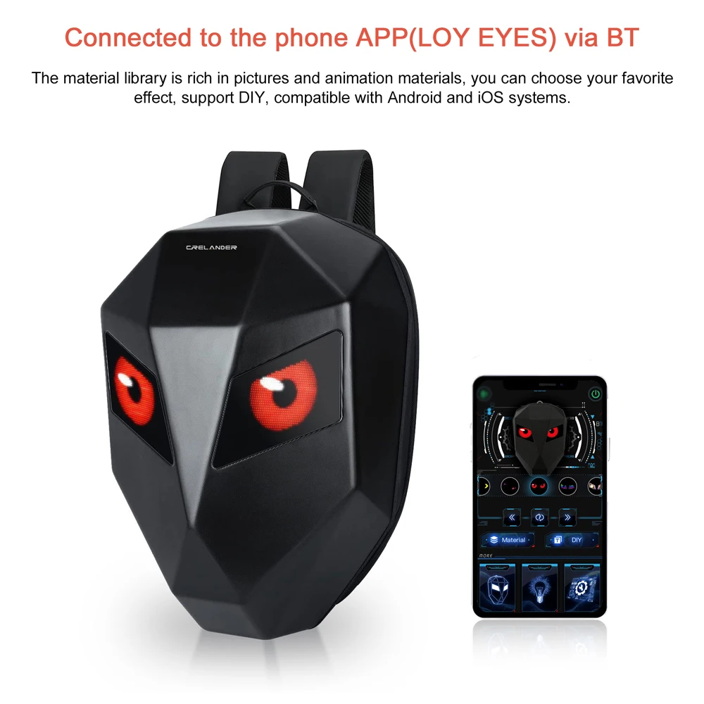 Crelander LED Backpack Motorcycle Riding Backpack Travel Daypack ...