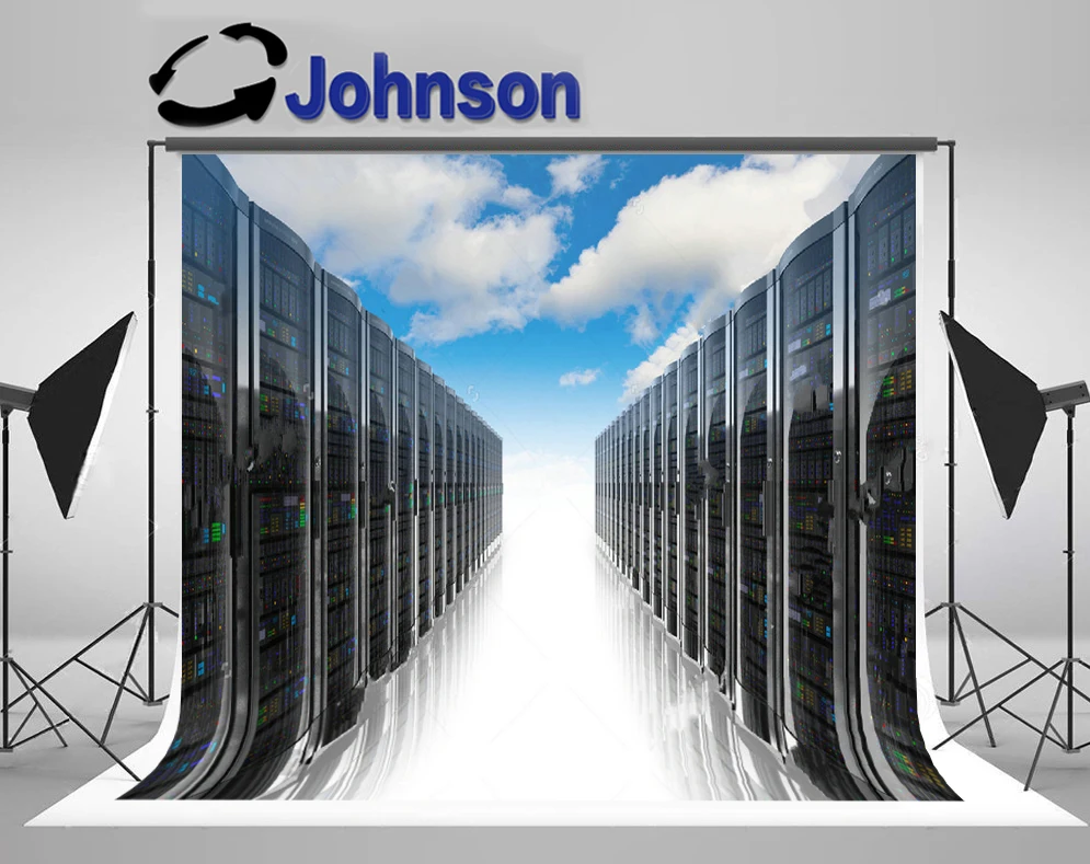 JOHNSON-Blue-Sky-with-Clouds-Working-Data-Center-Super-Computers ...