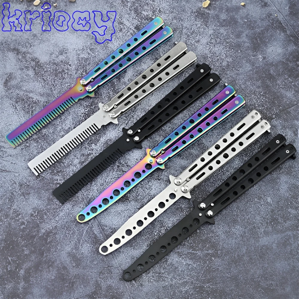 1pcs-Foldable-Comb-Stainless-Steel-Practice-Training-Butterfly-Knife ...