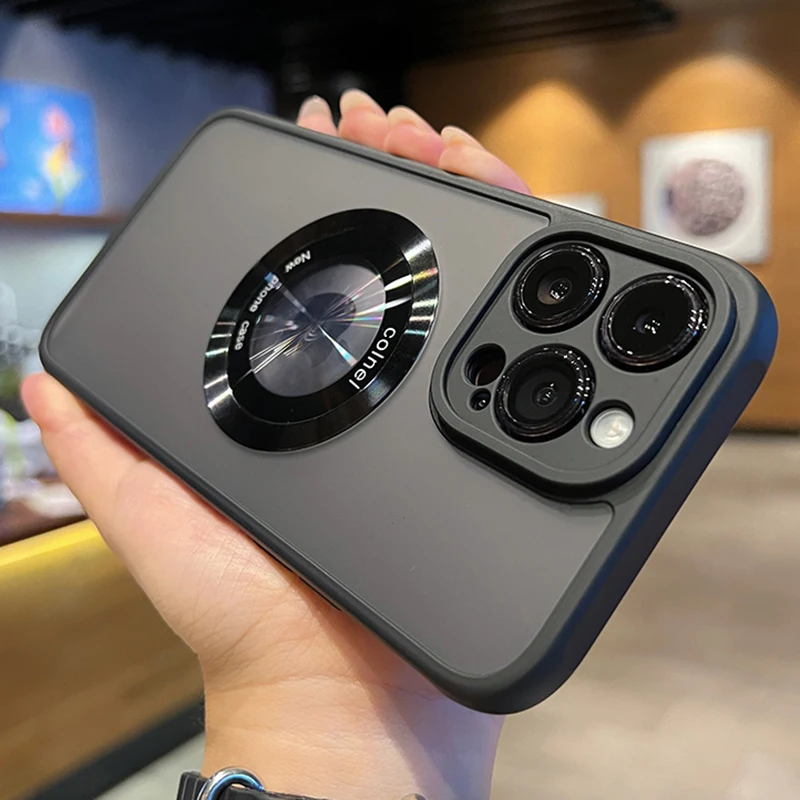 Luxo para Magsafe carga sem fio caixa de telefone magnética para iphone 14 plus 13 12 11 pro max ...