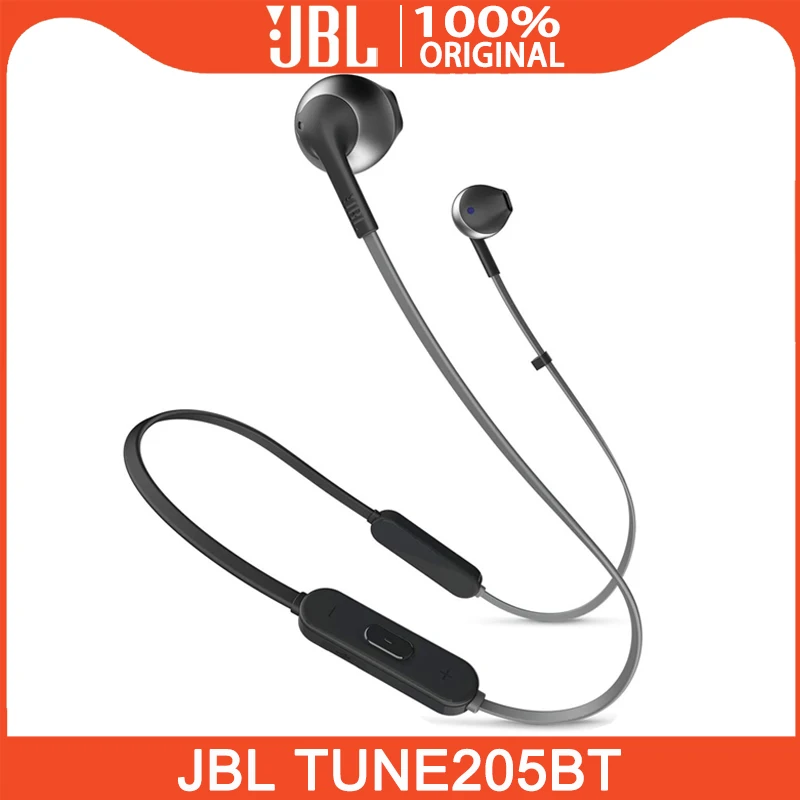 JBL-T205BT-Bluetooth-Earphones-Dynamic-Neckband-Sports-Bass-Headphones ...
