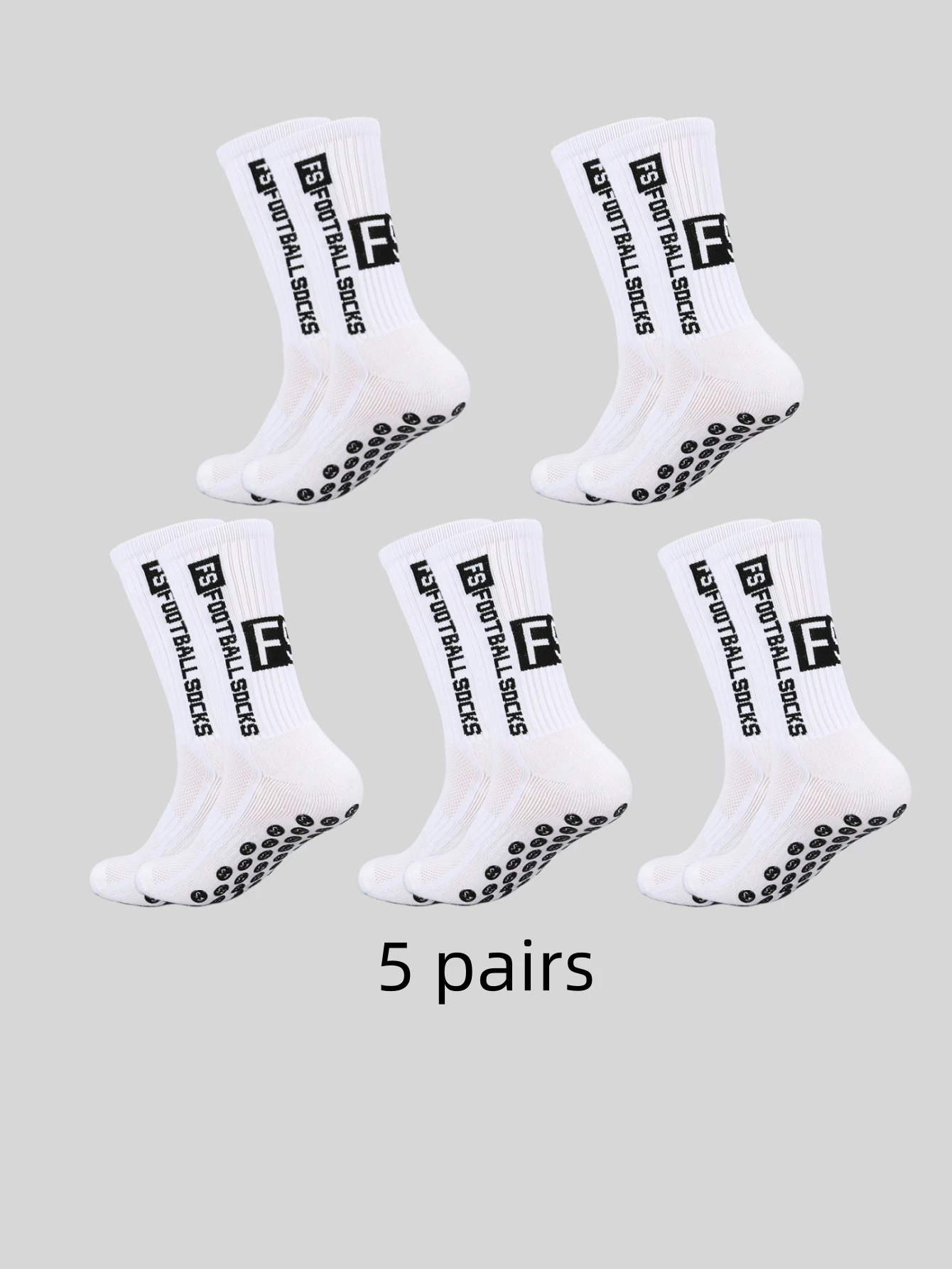 5 pairs of anti slip, sweat and odor resistant FS football sports socks ...