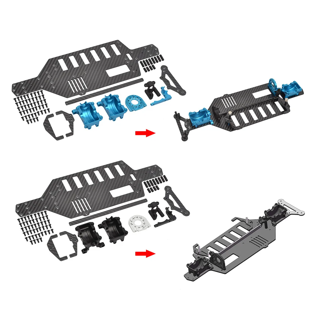 TT02 Remot control car Chassis Replace Carbon Fiber Lower Deck Chassis ...