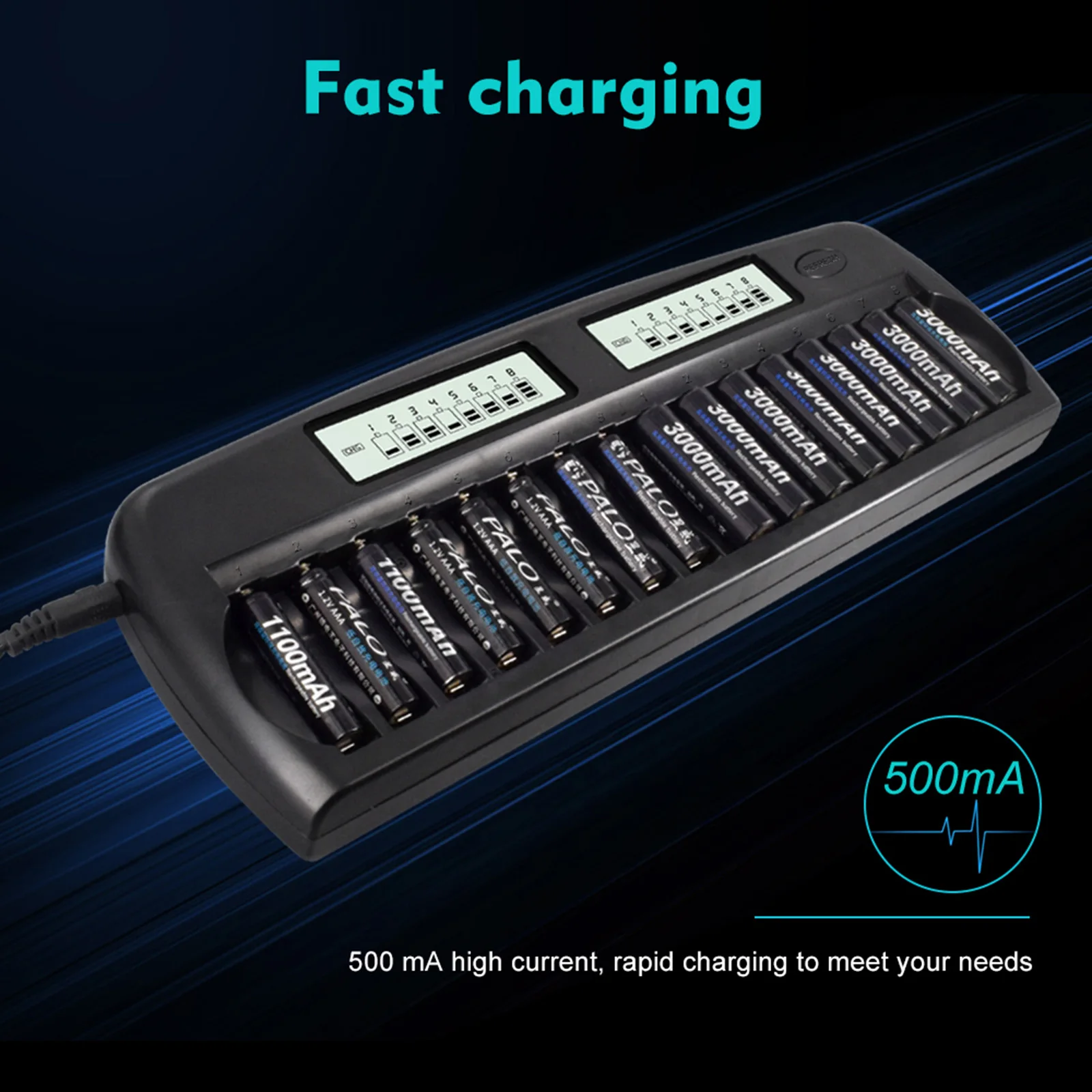 Universal Intelligent Battery Charger 3 Inch LCD Display Smart Charger ...