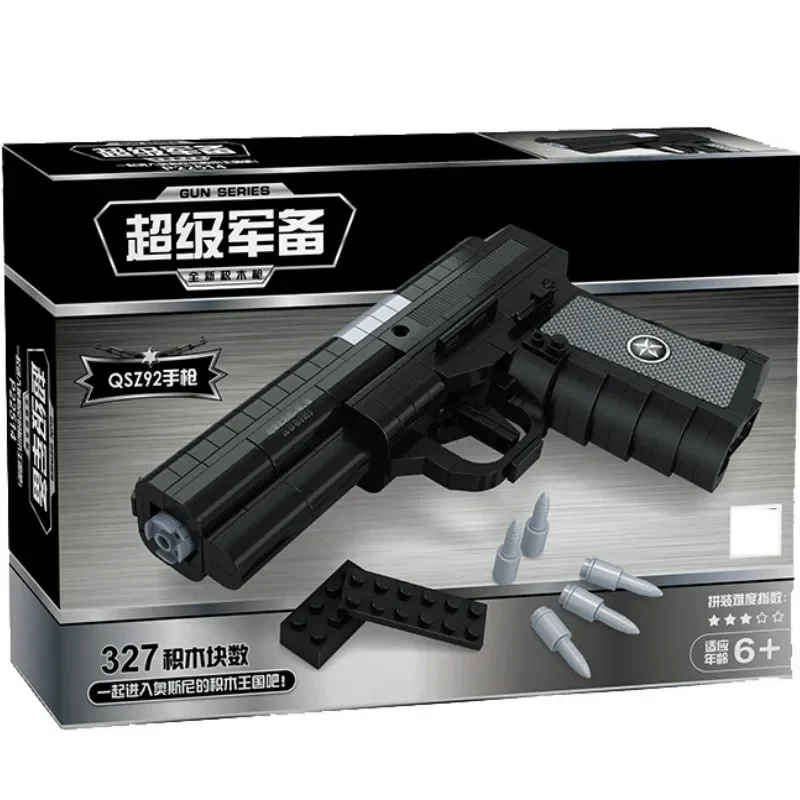 22514-327Pcs-Qsz92-Semi-Automatic-Pistol-Arms-Model-1-1-Black-Gun ...