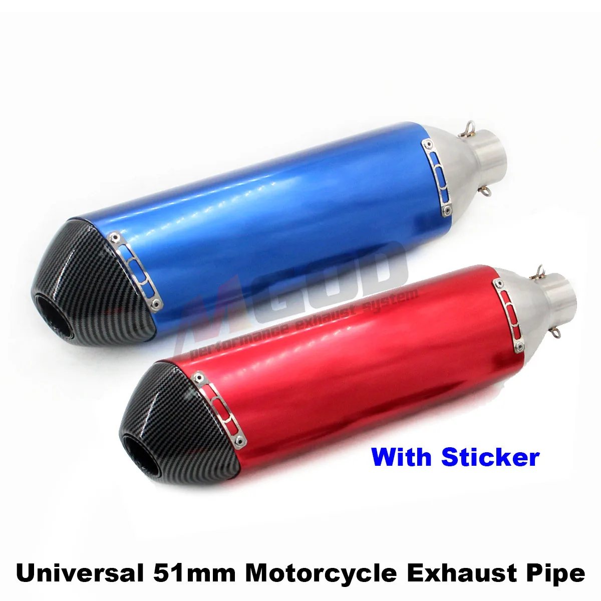 51mm Left Right Universal Motorcycle Exhaust Pipe Escape Moto For Off ...