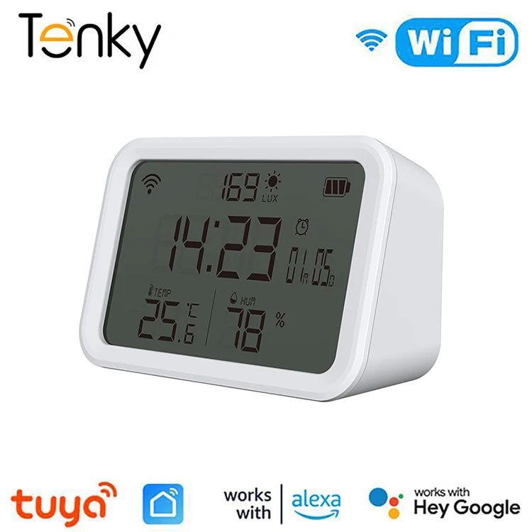 Tuya Wifi Smart Temperature And Humidity Sensor Lux Light Detector ...