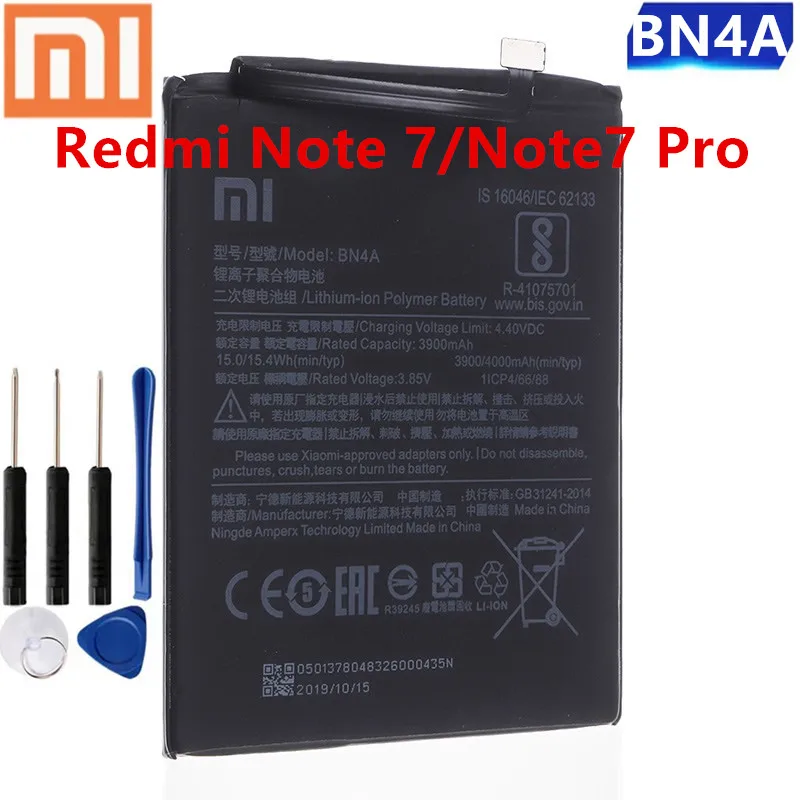 100-Original-Phone-Battery-BN4A-4000mAh-for-Redmi-Note-7-Note-7-pro ...