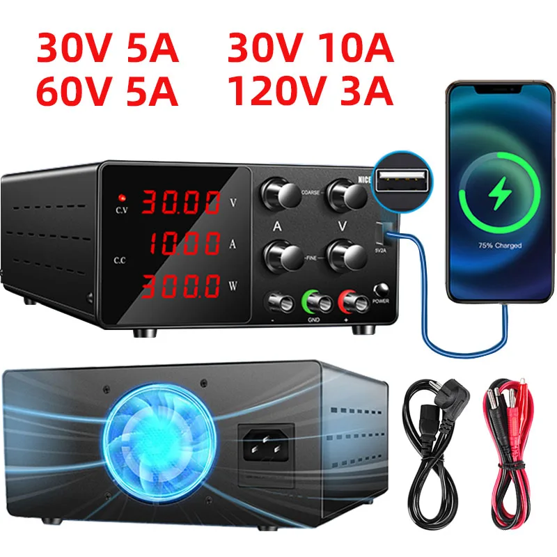 30V-10A-DC-Laboratory-Power-Supply-60V-5A-120V-3A-Adjustable-Voltage ...