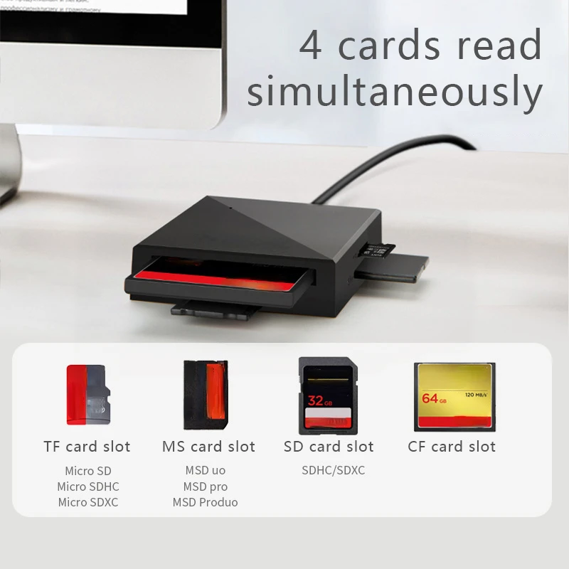 Four-In-One-Card-Reader-Mobile-Phone-Computer-Camera-CF-MS-SD-TF-Card ...