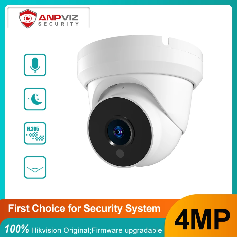 Anpviz 4mp Poe Ip Turret Camera With Microphone/audio Ip Security ...